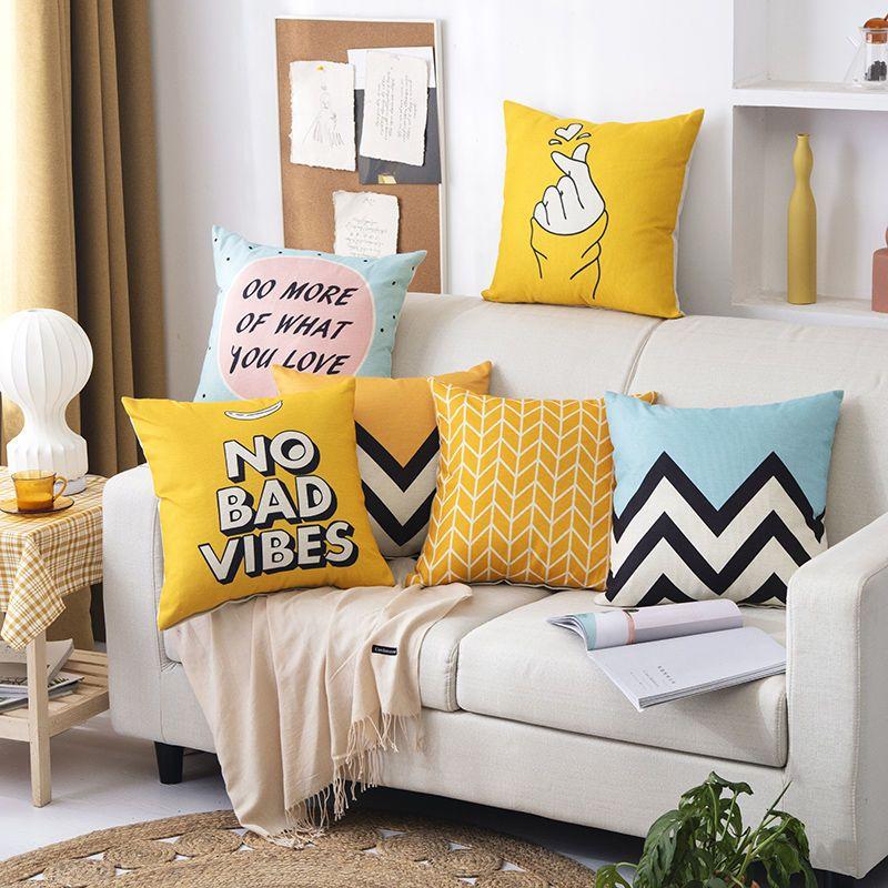 Sarung Bantal Linen Kartun, Sarung Sokongan Lumbar, Sesuai untuk ...