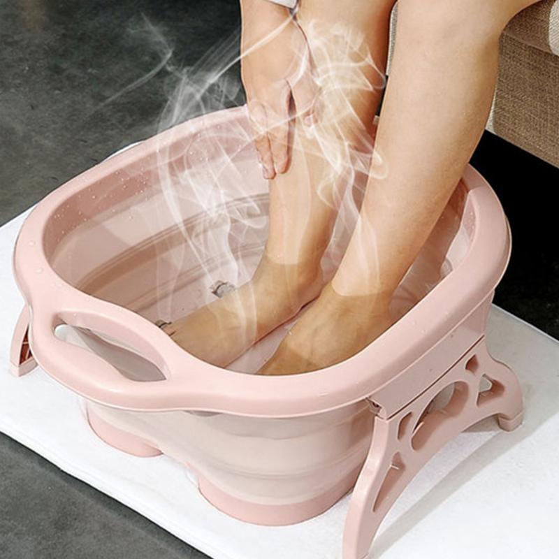 Folding Foot Wash Tub Sauna Soaking Foaming Massage Bucket Pedicure ...
