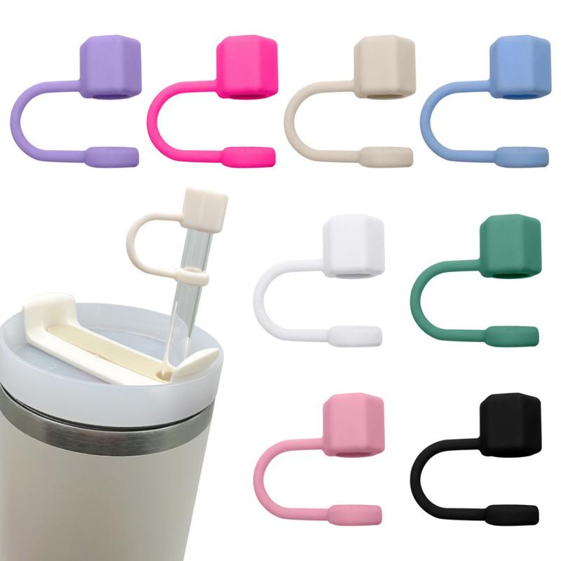 Reusable Silicone Hexagonal Nut Straw Cap Drinking Proof Splash ...