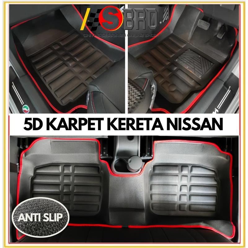 5D Carpet NSN Car Mat Floor Mat Karpet Kereta Car Floormat Black ...