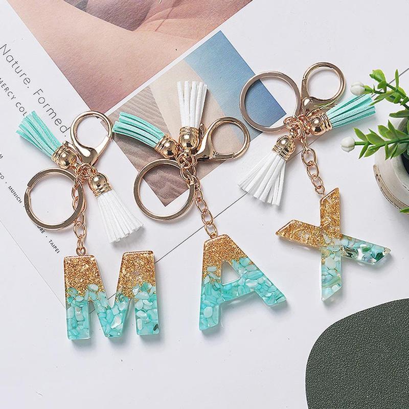 Popular Acrylic Letter Keychain With Tassel Women Bag Pendan - TikTok ...