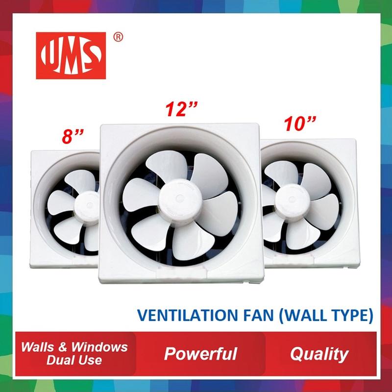UMS 8" 10" 12" WALL TYPE EXHAUST FAN / VENTILATION FAN (WHITE) - TikTok ...