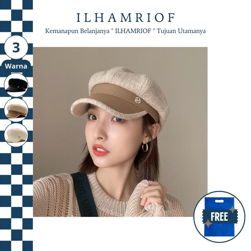 Topi Wanita Korea Berhijab Fashion Kekinian Aesthetic - Shop | Tokopedia
