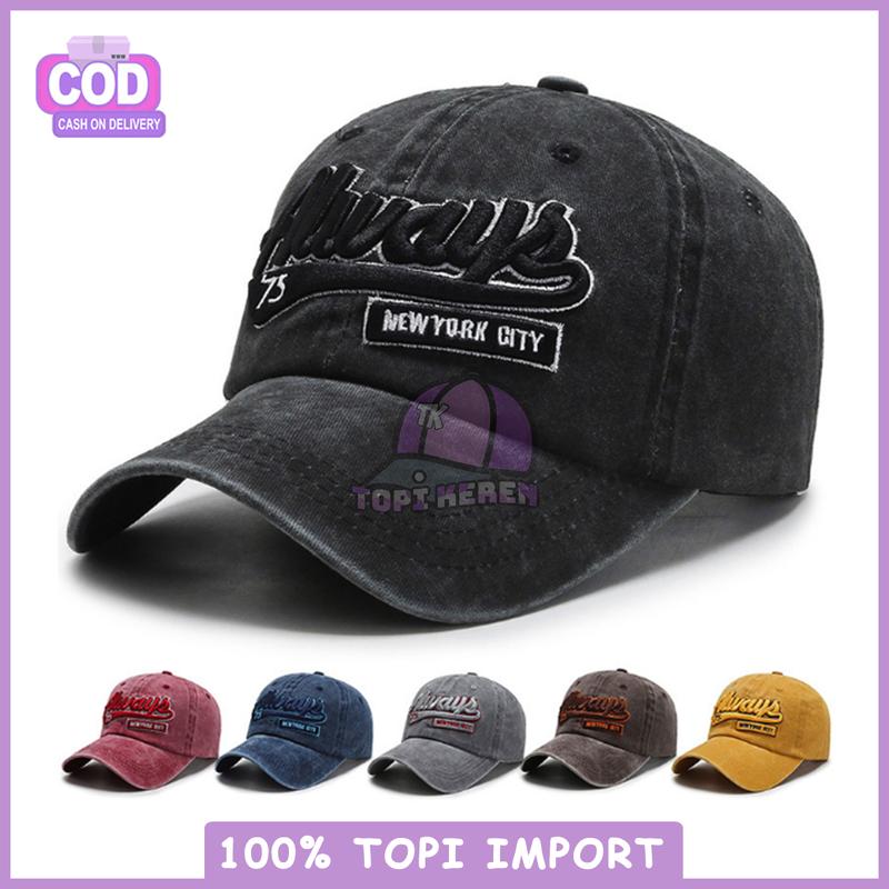 Topi Pria Wanita Distro Always Jeans Black Grey Gold Baseball Cap ...