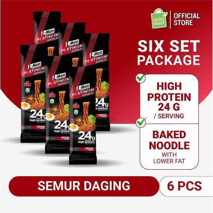 Promo Six Pack -L-Men Platinum Noodle Semur Daging Tinggi Protein 24g ...