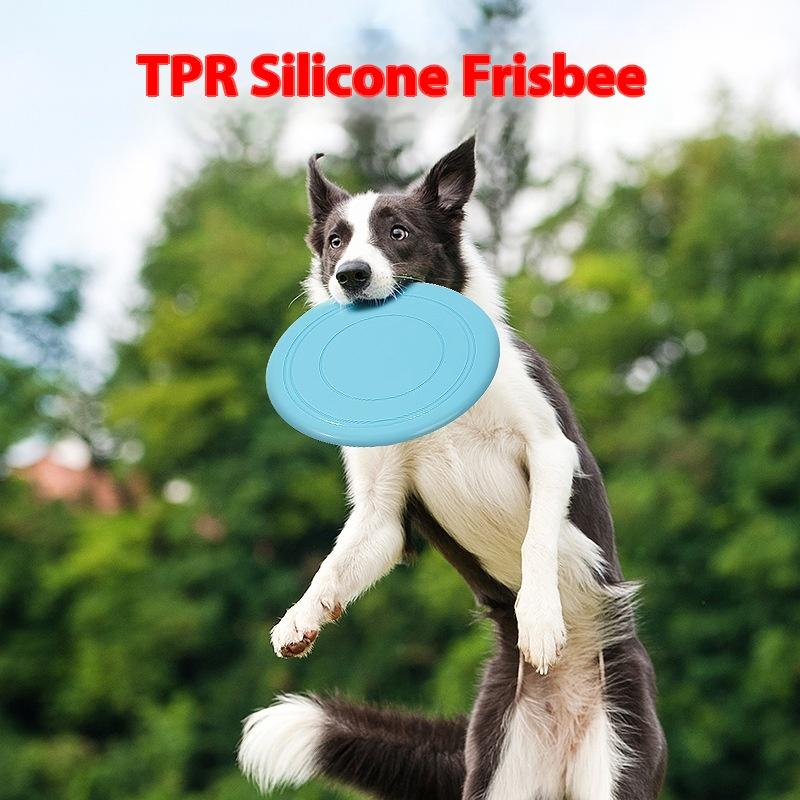 Dog toy silicone frisbee can't bite, pet throws toy, self fun ...