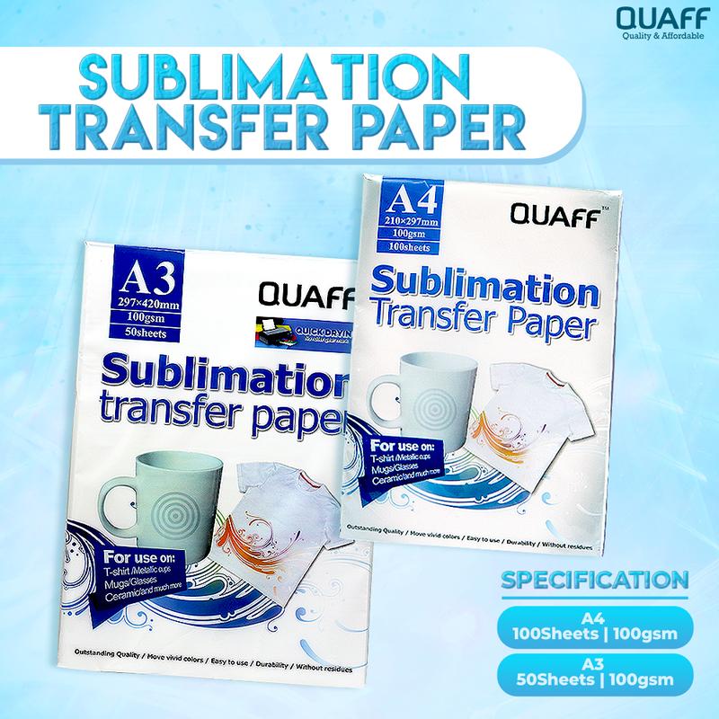 QUAFF Sublimation Transfer Paper A4 / A3 Size 100GSM * Quick - TikTok ...