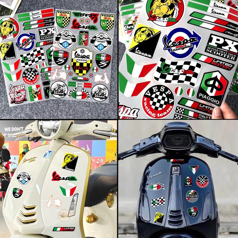 Reflective Motorcycle Vinyl Sticker Italian Scooter Accessories Decal ...