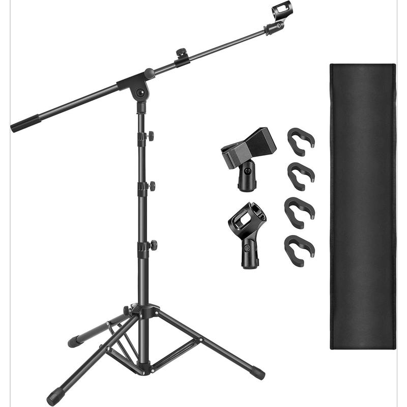 Mic Stand,Double Support Tripod Microphone Stand Floor Boom Mic ...