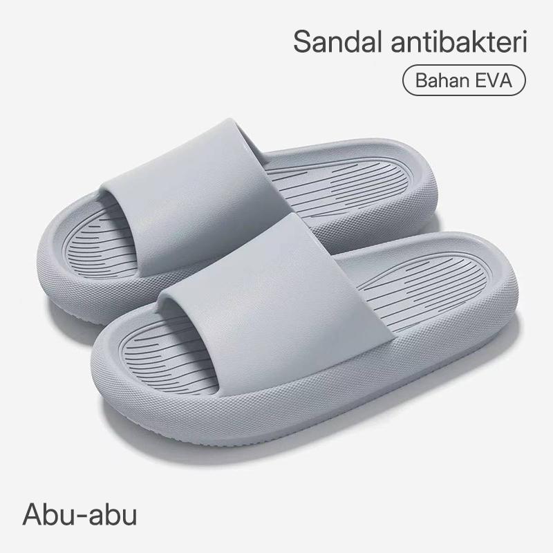 Sandal gaya modern terbaru untuk pria dan wanita, bahan EVA hitam, sol ...