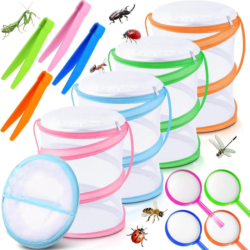 4 Sets Mini Butterfly Cage for Kids with Magnifier and Tweezer - TikTok ...