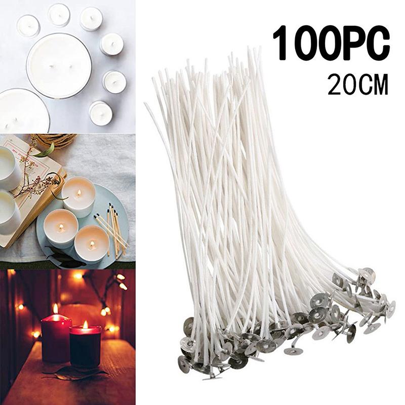 100pcs Low Smoke Natural Cotton Candle Wicks with Wick Holde - TikTok ...