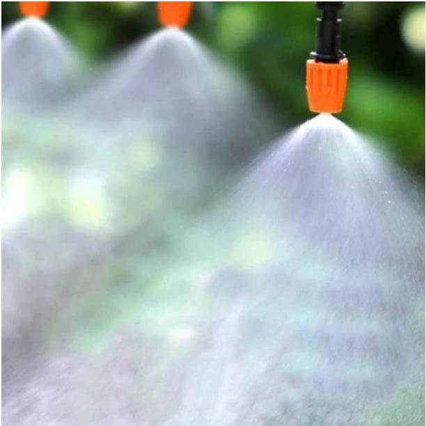 [4/7mm] Adjustable Misting Nozzle with Tee Joint for Garden Watering ...
