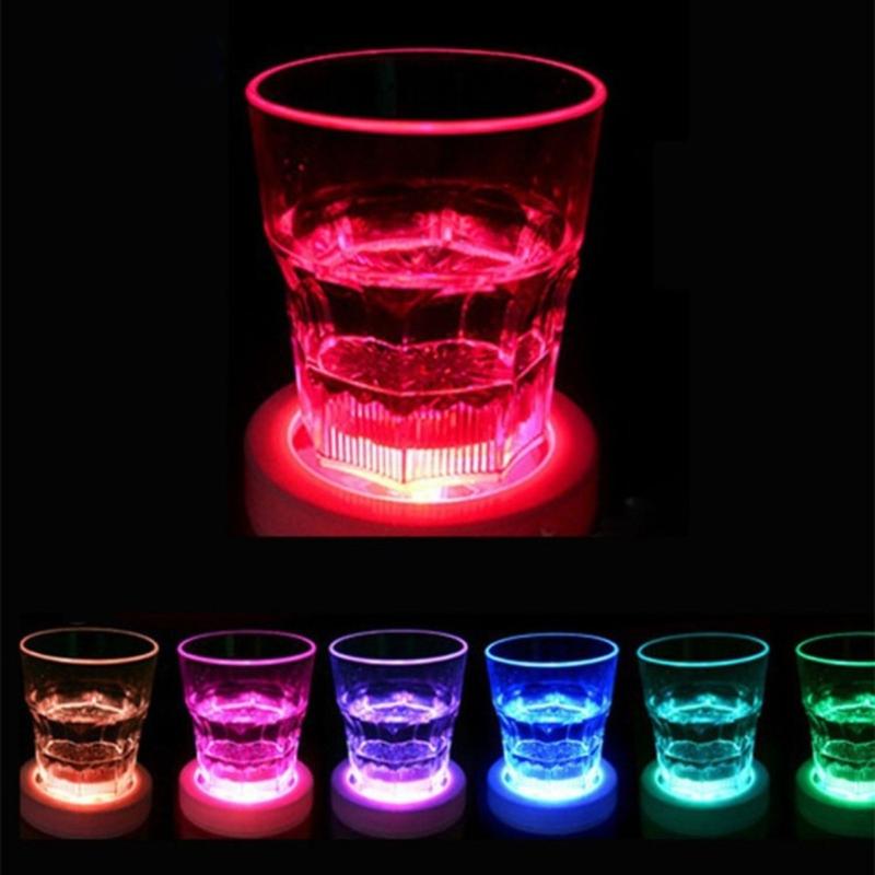 Lampu Coaster LED, Pelekat Coaster Menyala, Tikar Cawan Berkilau ...