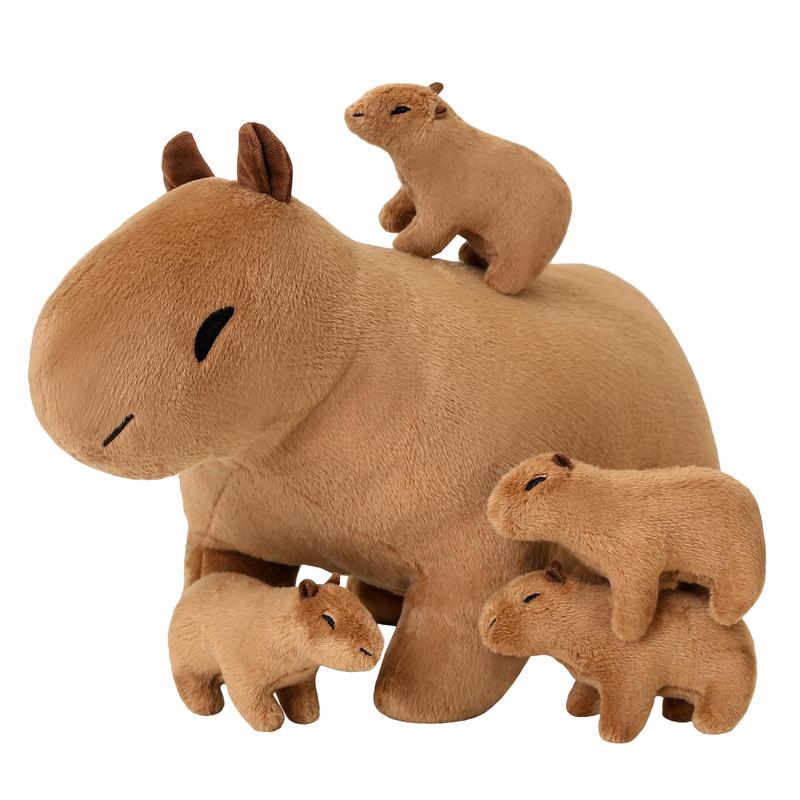 Capybara Mom & 4 Counts Teenagers Plush Toy Set, 5 Counts/se - TikTok Shop
