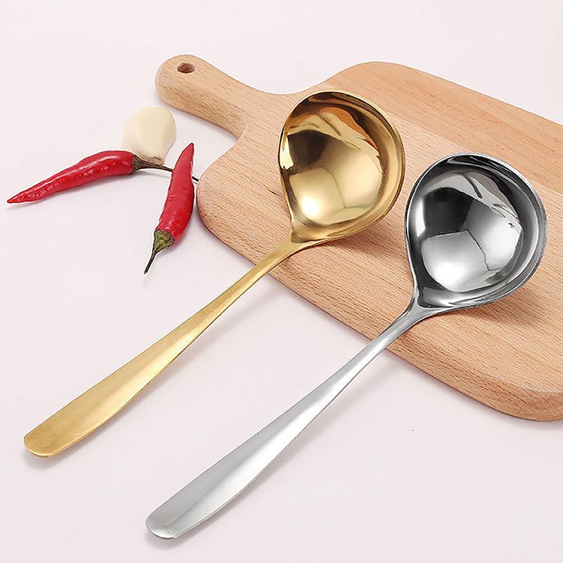 [UUU] Stainless Steel Big Head Round Spoon Net Red Golden Dinner ...