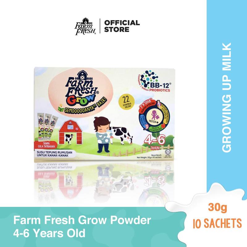 Farm Fresh Grow Powder 4-6 Years Old 30g x 10 sachet | Farm Fresh ...