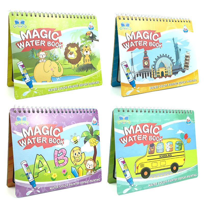 Children's Magic Water Drawing Book Reusable Clear Water Drawing ...