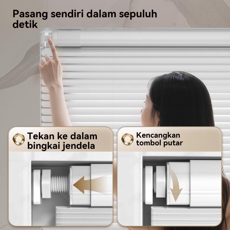 Tirai Gulung Lipat Jendela 90x180 CM/60x180 CM Venetian Blinds Gorden ...