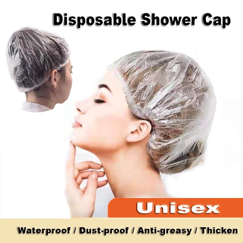 Unisex Topi Mandi Sekali Pakai Tahan Air & Debu Plastik PE 100pcs ...