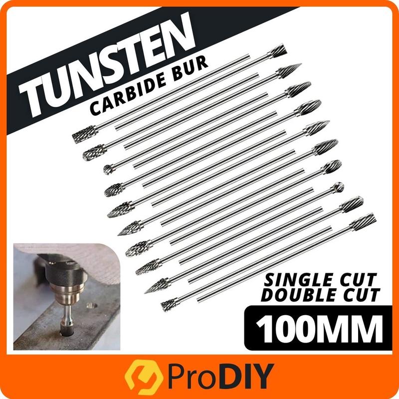 PRODIY 1pcs 100mm Tunsen Carbide Burr Extra Long Single Double - TikTok ...