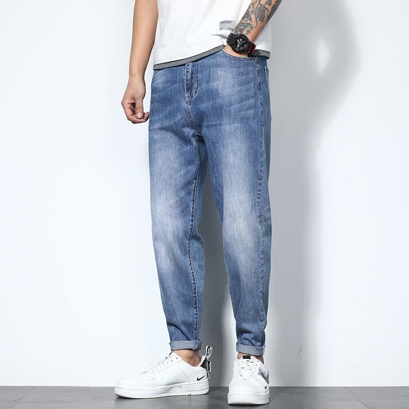 XL-7XL plus size men's new jeans men's loose elastic casual pants plus ...