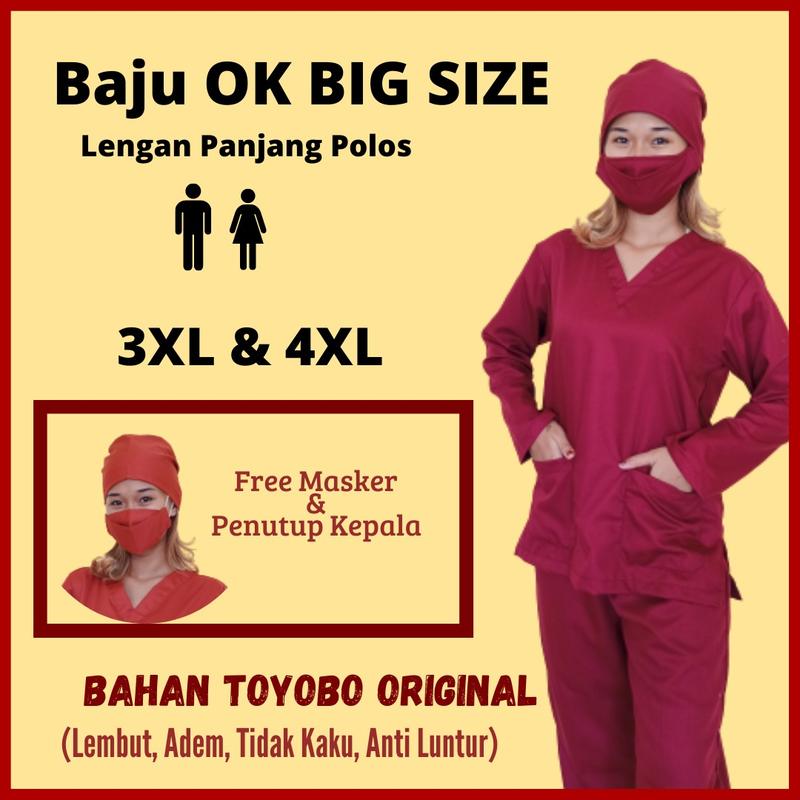Baju OK Oka Big Size Full Set Celana Katun Toyobo - Shop | Tokopedia