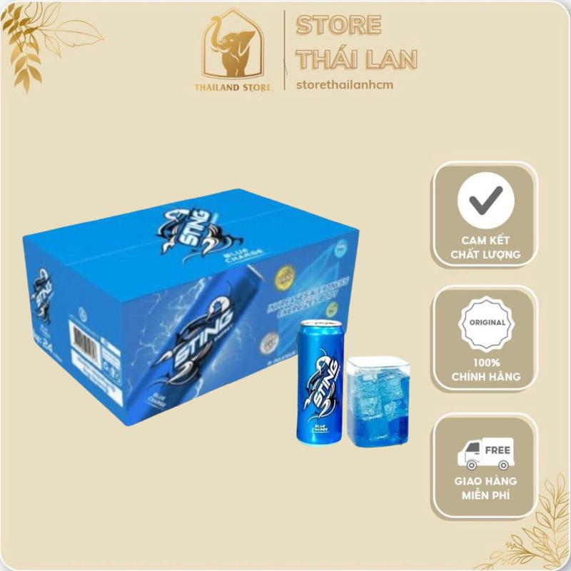 THÙNG 24 LON - Nước Tăng Lực Sting Xanh Blue Charge 330ml Thái - TikTok ...