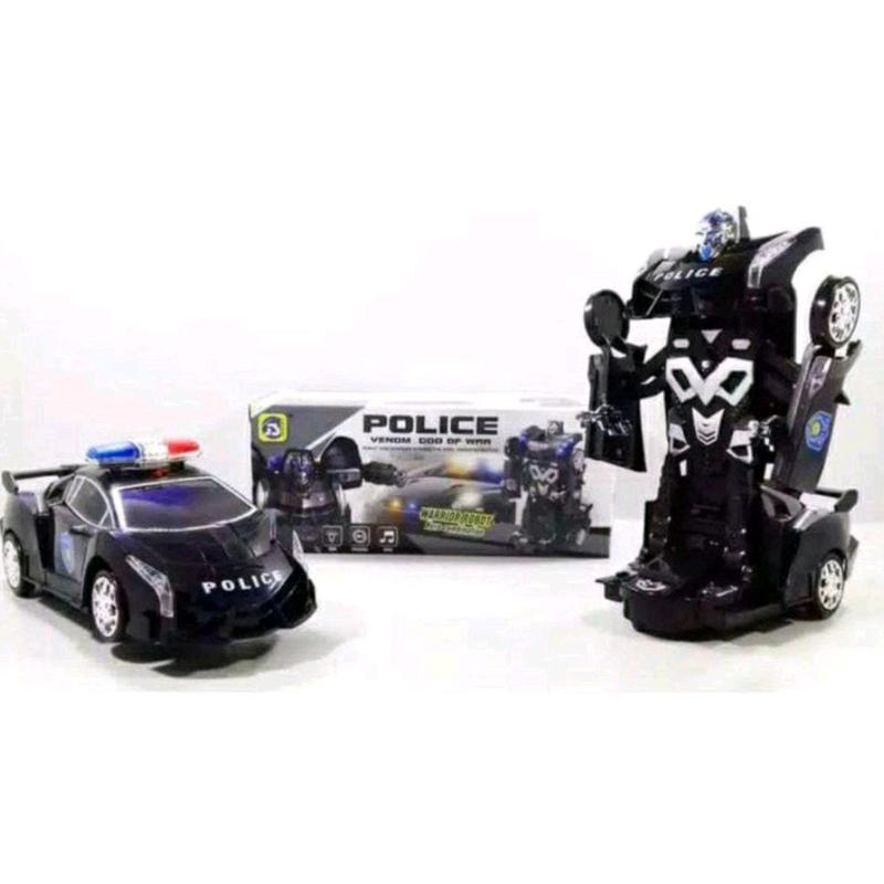Mainan Anak Mobil Polisi Sport Jadi Robot Venom Baterai Car Lampu ...