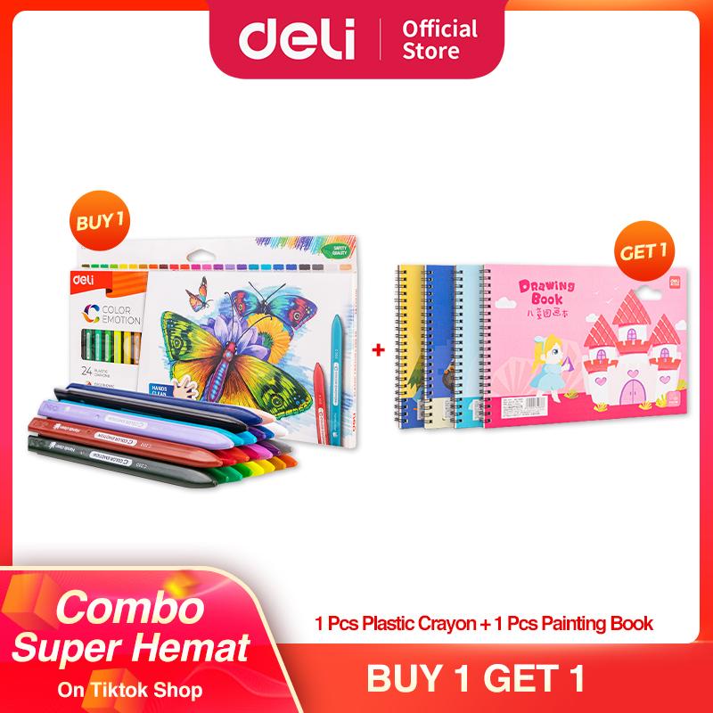 [COMBO PAYDAY] Deli Krayon Sekolah 24 Warna EC20020+Deli School - Shop ...