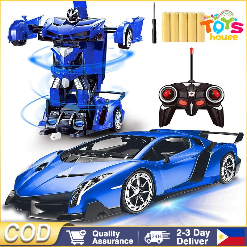 Remote Control Transform Car Robot Boys Toys with Lights RC Car ...