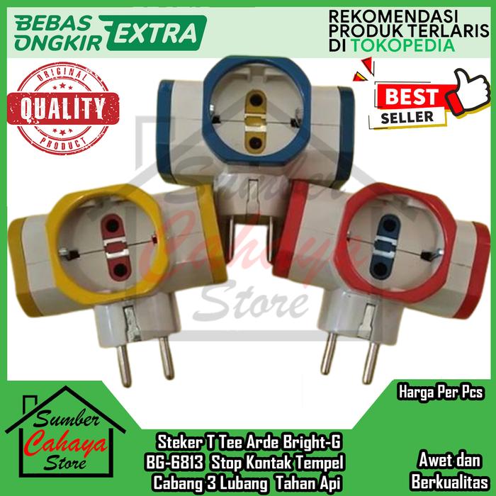 Jual Steker T Arde Bright-G Bg 6813 Stop Kontak Colokkan Cabang 3 ...