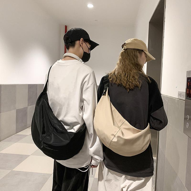 Men Backpack Crescent Shape Zipper Closure High Capacity Solid - TikTok ...