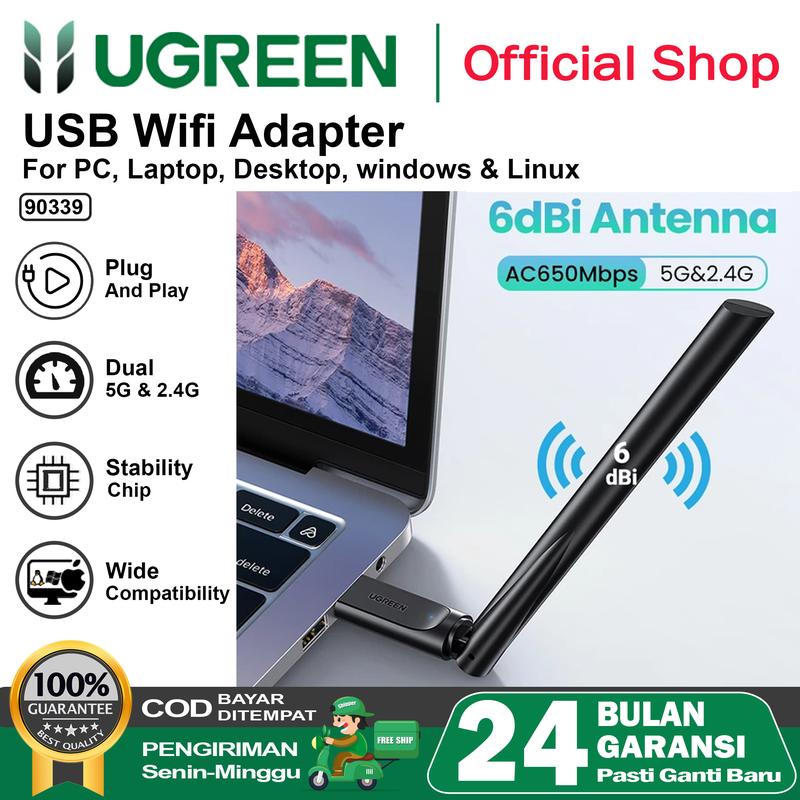 UGREEN USB Wifi Adapter Antenna High Gain Wireless Dual Band - Shop ...