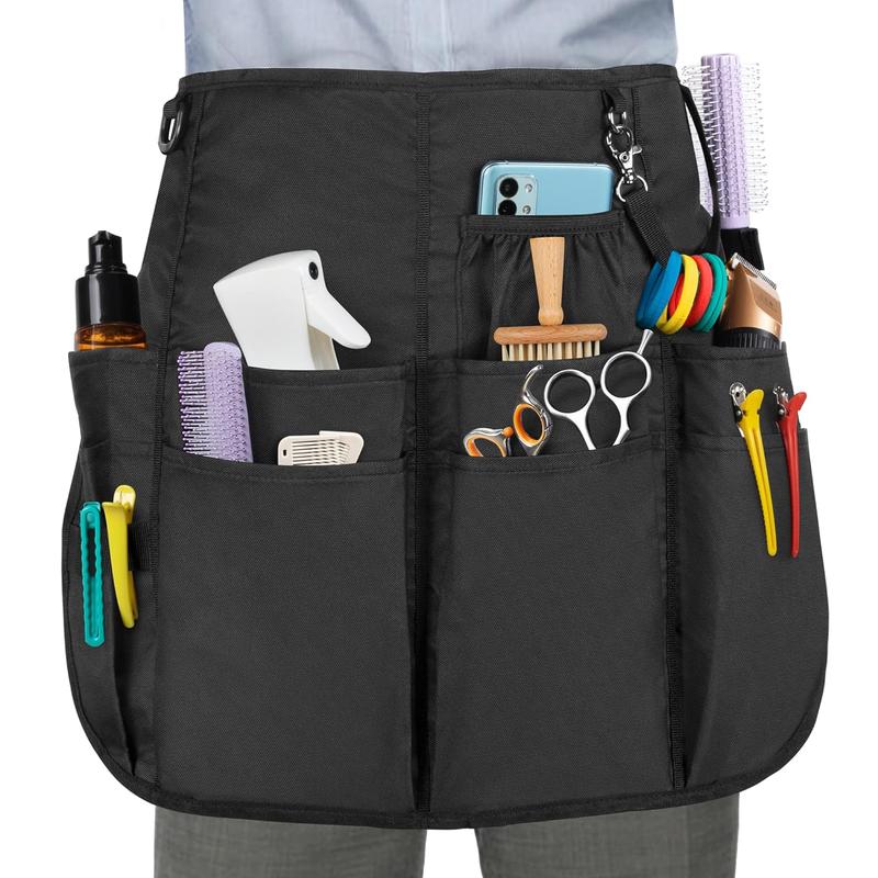 Hair Cutting Apron with 9 Pockets and Adjustable Waist Belt, Salon ...