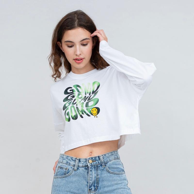 OVERSIZE LONGSLEEVE CROP TEE GDMD - Shop | Tokopedia
