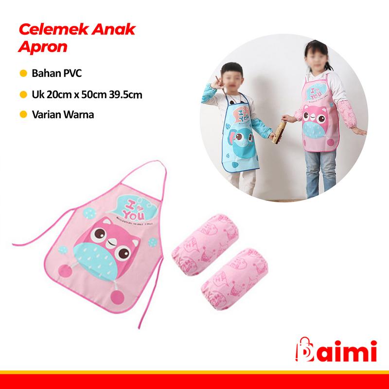 Celemek Anak Apron Anak Tahan Air Melukis Berkebun Karakter Kartun Set ...