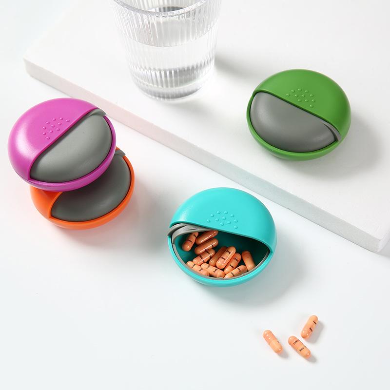 Portable Travel Round Pill Box Mini Spin Organizer Pill Box - TikTok ...