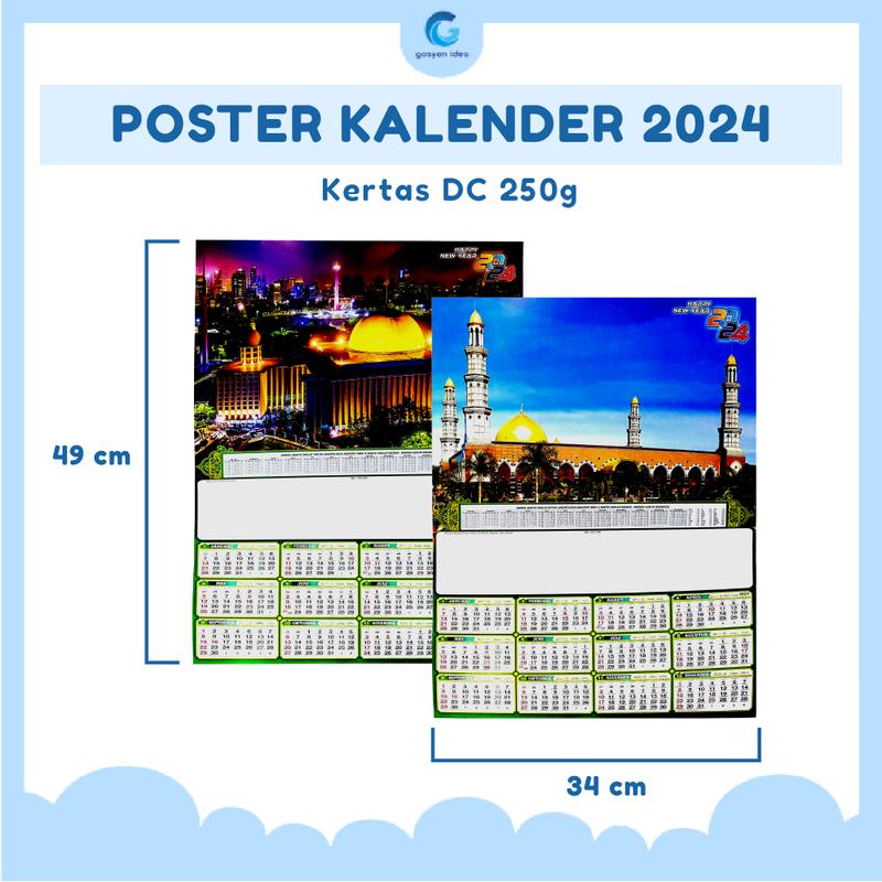 Poster Kalender Tahun 2024 - Shop | Tokopedia
