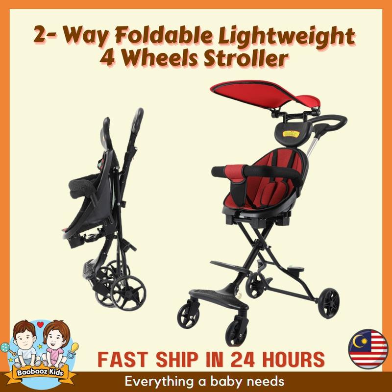 Foldable Magic Two Way Stroller 4 Wheels Baby Stroller Anak Easy ...