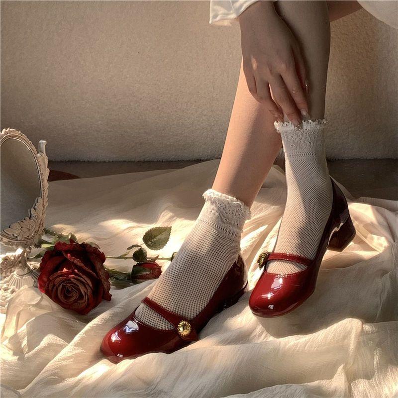 2025 French Style Retro Chunky Heel Patent Leather Buckle Mary - TikTok ...