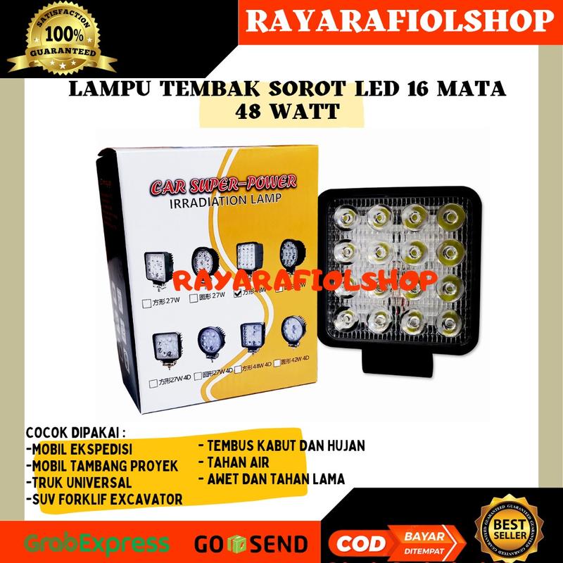 Lampu Sorot LED 16 Mata 48 Watt Truk SUV Offroad 12-24volt - Shop ...