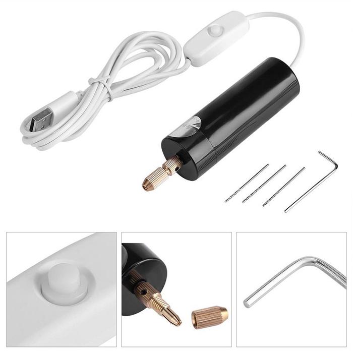 Promo Bor Elektrik Mini Portable Micro USB dengan 3Pc Bits dan Kabel ...