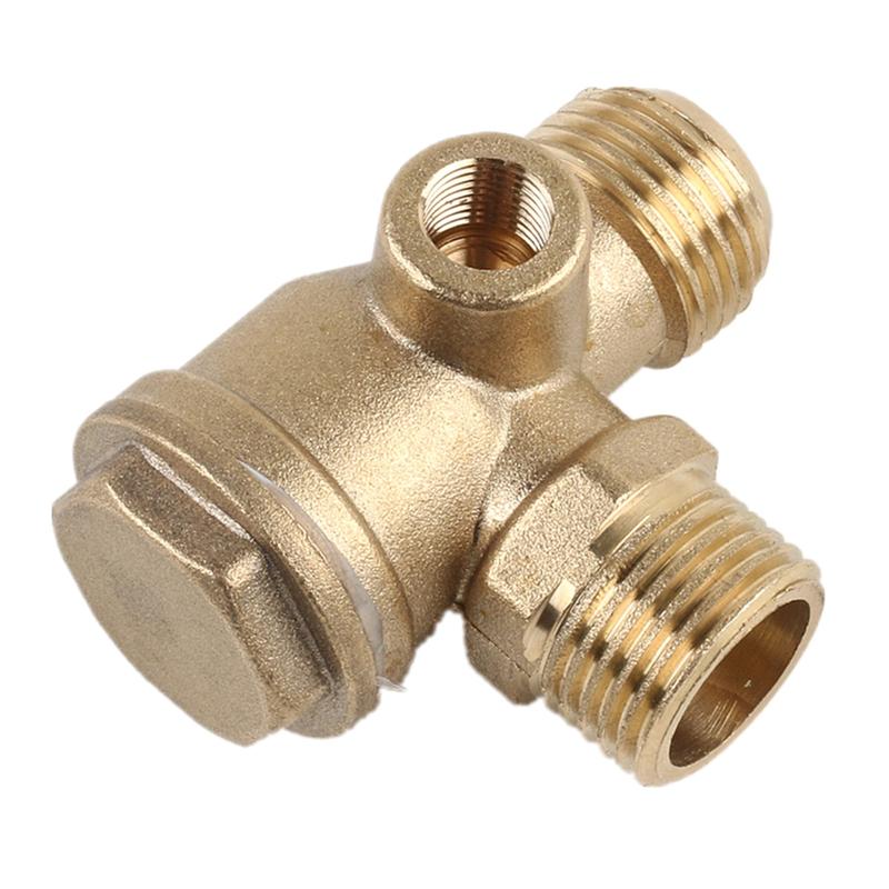 3 Port Pure Copper Air Compressor Check Valves Male Threaded Tube ...