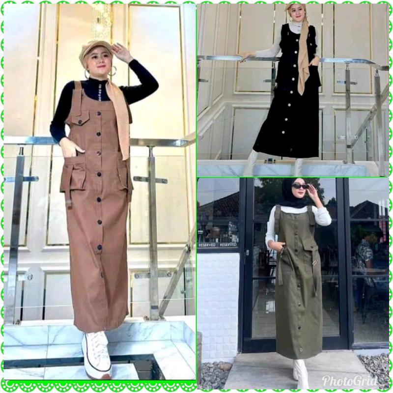 OVERALL INARA CARGO TWILL STRECT TERBARU - Shop | Tokopedia
