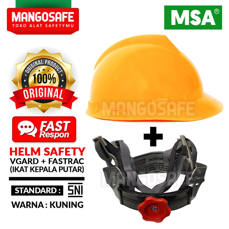 Helm Safety Proyek warna Kuning merek MSA Lokal + ikat Kepal - Shop ...