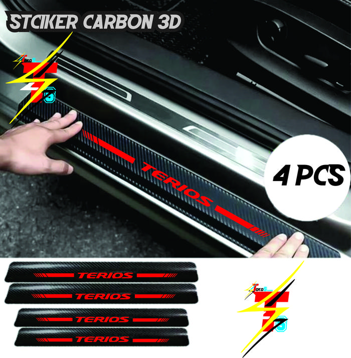 Promo SILL PLATE KARBON 3D MOBIL TERIOS STICKER CARBON 3D PIJAKAN ...
