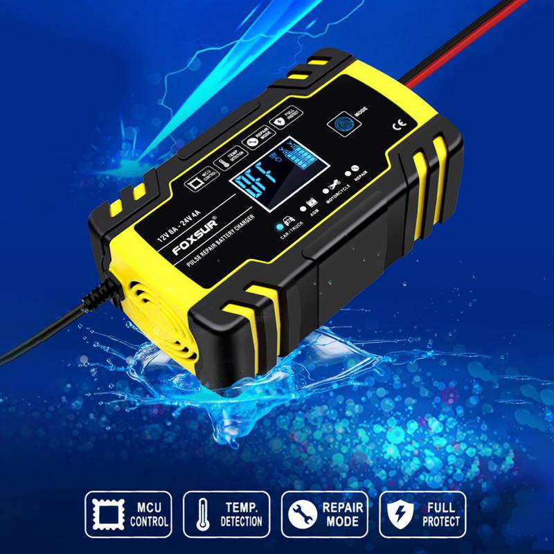 xhgdeghr Battery Charger Practical Car Battery Charger 8A 4A - TikTok ...