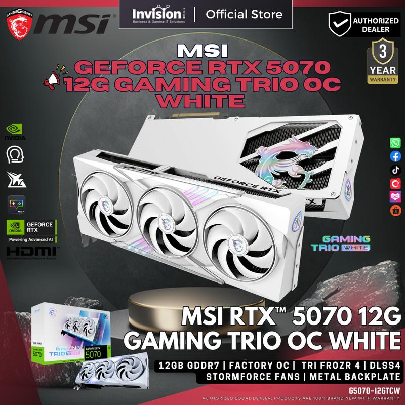 MSI GeForce RTX 5070 12GB GDDR7 GAMING TRIO OC Graphics Card – Black ...
