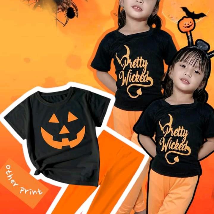 Kids Terno Leggings Halloween Edition - Black Tee with Subli - TikTok ...